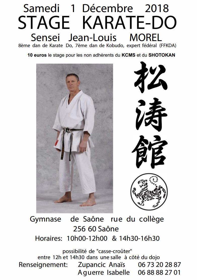 Stage J.L. Morel le 1er décembre 2018 - Le Shotokan Besançon